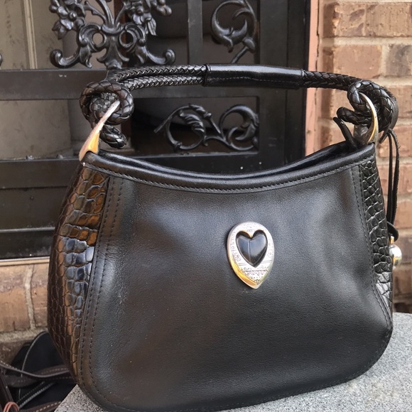 Brighton | Bags | B2g Vintage Brighton Black Pewter Silver Small ...